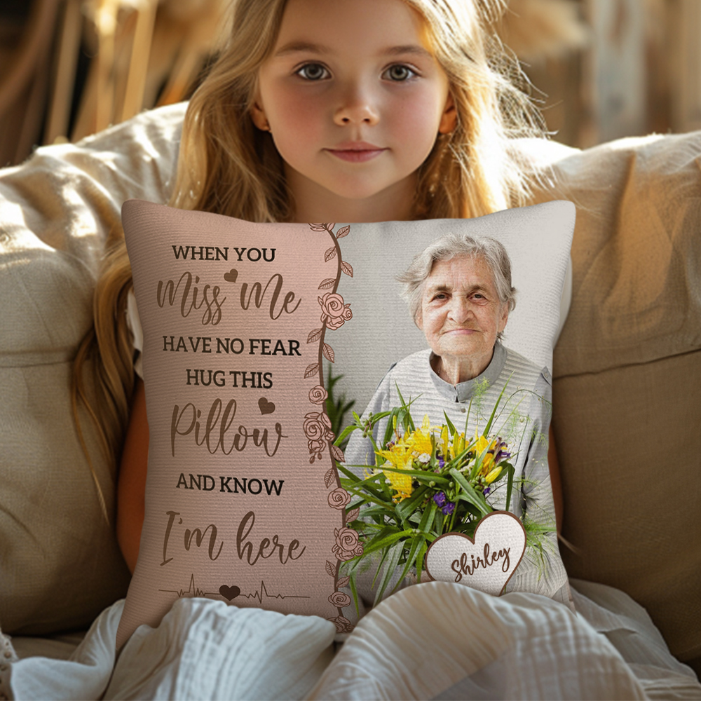 Personalized Photo Memorial Throw Pillow Cover with Name Sympathy ...