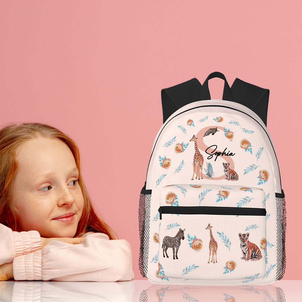 Personalized Jungle Animals Cute Giraffe Zebra Tiger Waterproof Kid ...