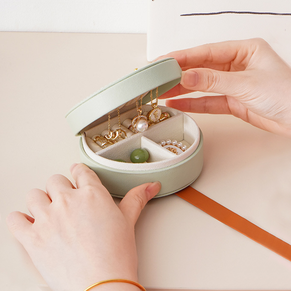 Personalized Birth Flower Hand-Held Leather Jewelry Box with Name ...