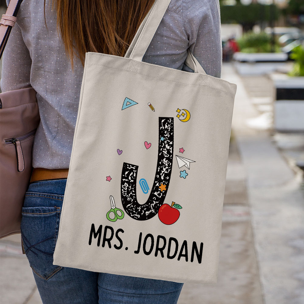 Personalized Pencil Apple Notebook Paper Elements Fun Letter Canvas ...