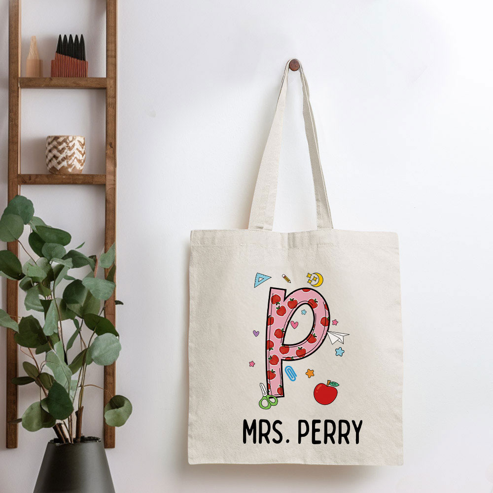 Personalized Pencil Apple Notebook Paper Elements Fun Letter Canvas ...