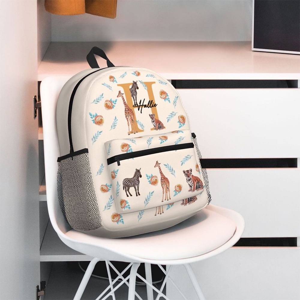 Personalized Jungle Animals Cute Giraffe Zebra Tiger Waterproof Kid ...