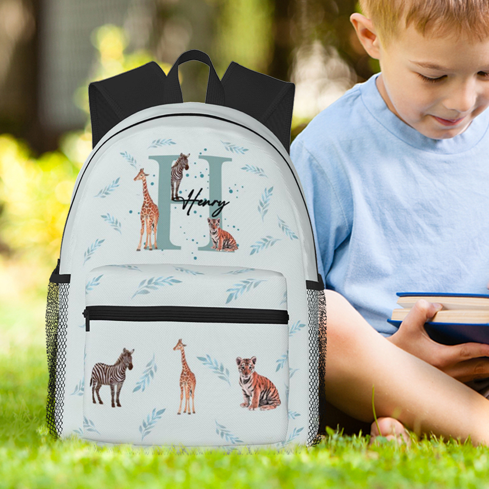 Personalized Jungle Animals Cute Giraffe Zebra Tiger Waterproof Kid ...