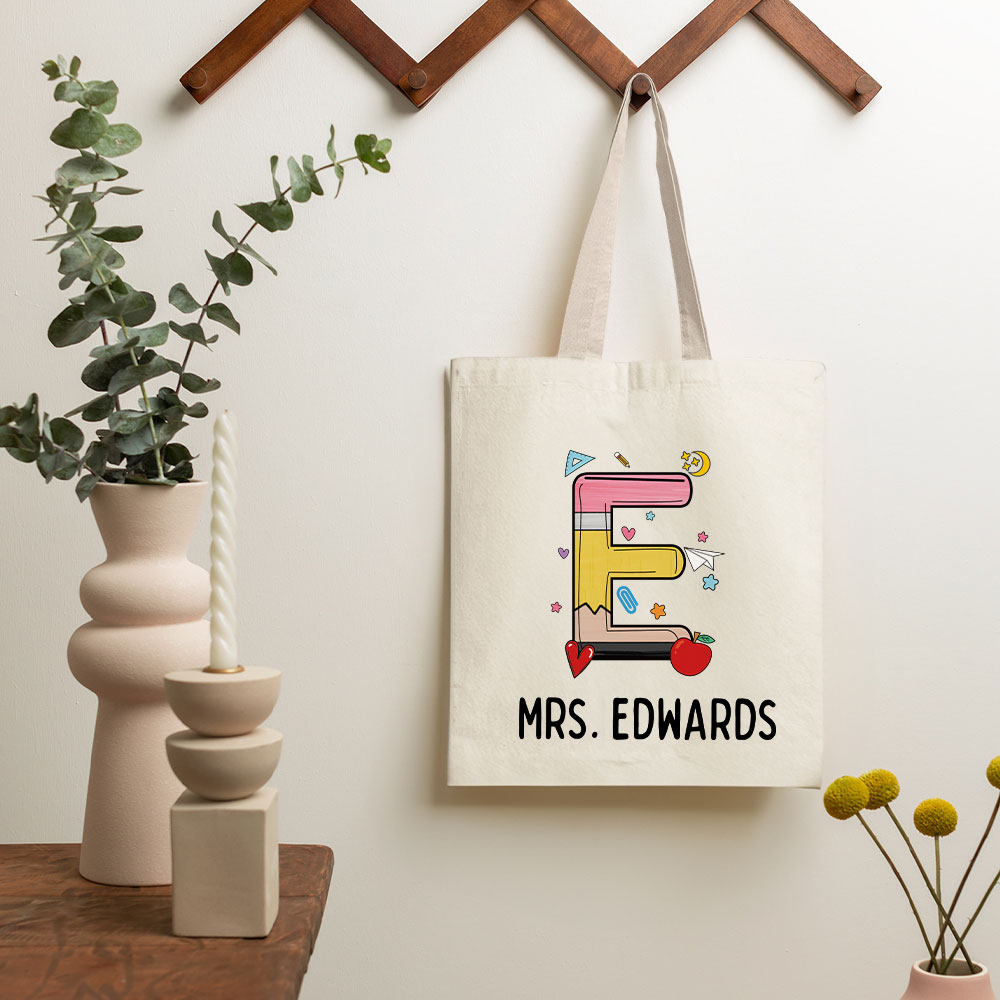 Personalized Pencil Apple Notebook Paper Elements Fun Letter Canvas ...