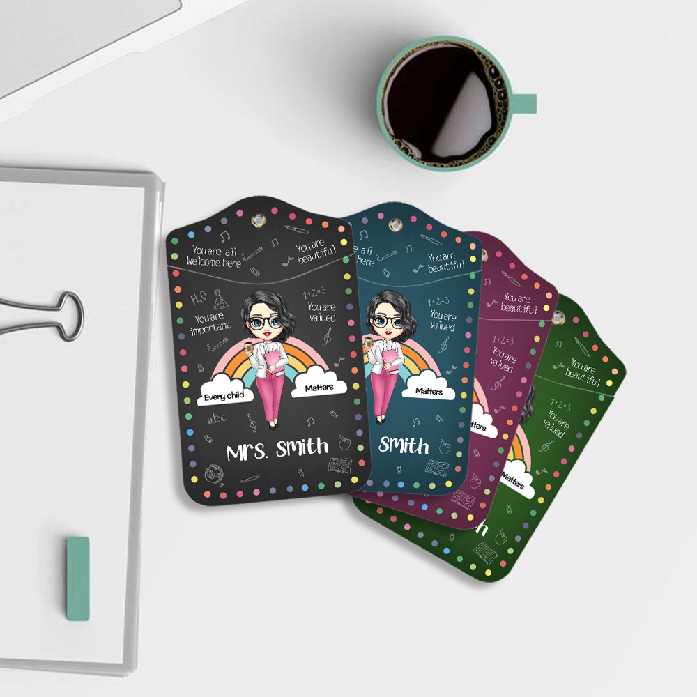 Personalized ID Card Holder with You Are Beautiful Teacher |Callie - CALLIE