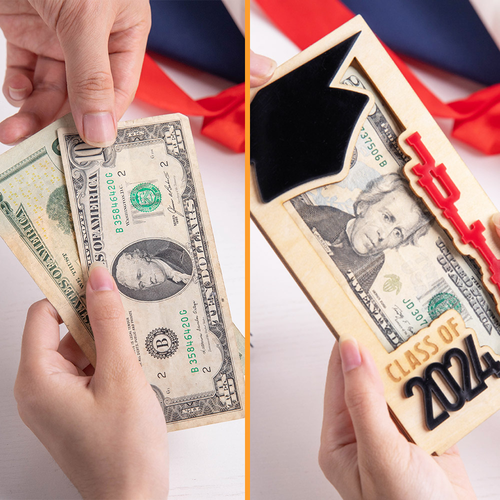 Personalized Multicolor Engraved Name Tassel Grad Cap Wooden Money ...