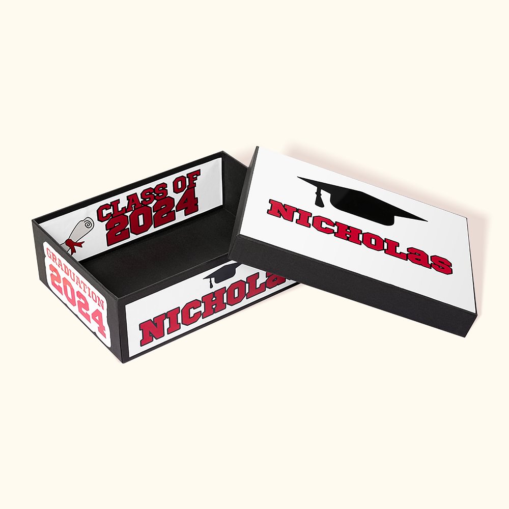 Personalized Graduation Cap Keepsake Gift Box with Name and Year Memory ...