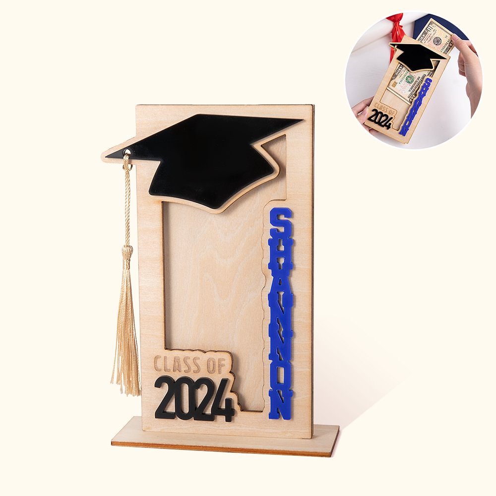 Personalized Multicolor Engraved Name Tassel Grad Cap Wooden Money ...