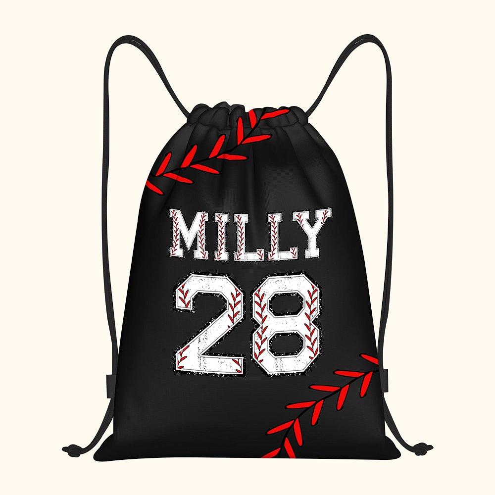 Personalized Softball Baseball Drawstring Bag with Name and Number Back ...