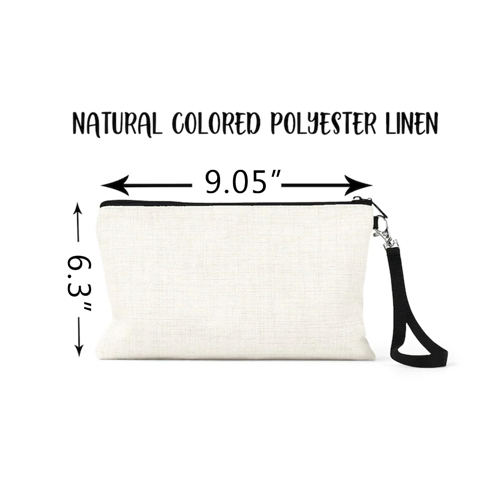 Personalized Medical Elements Linen Makeup Bag with Name and Wristlet ...