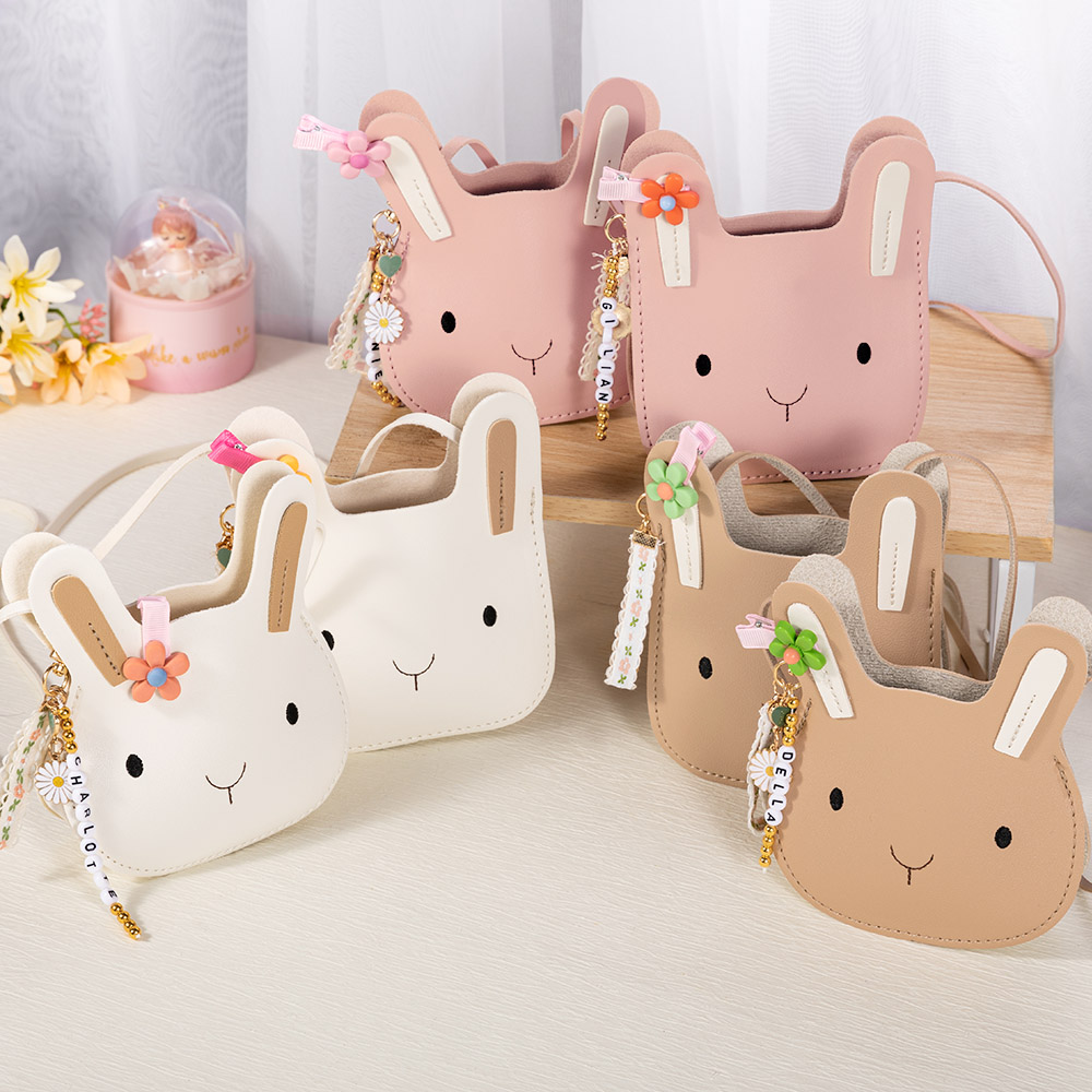 Personalized Cute Bunny Crossbody Bag with Daisy Name Charm Birthday ...
