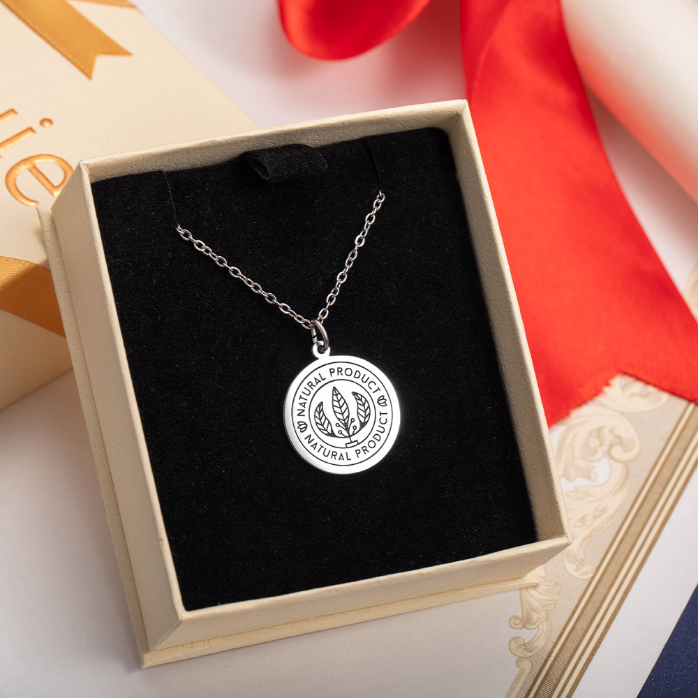 Personalized Engraved College High School Logo Disc Pendant Necklace ...