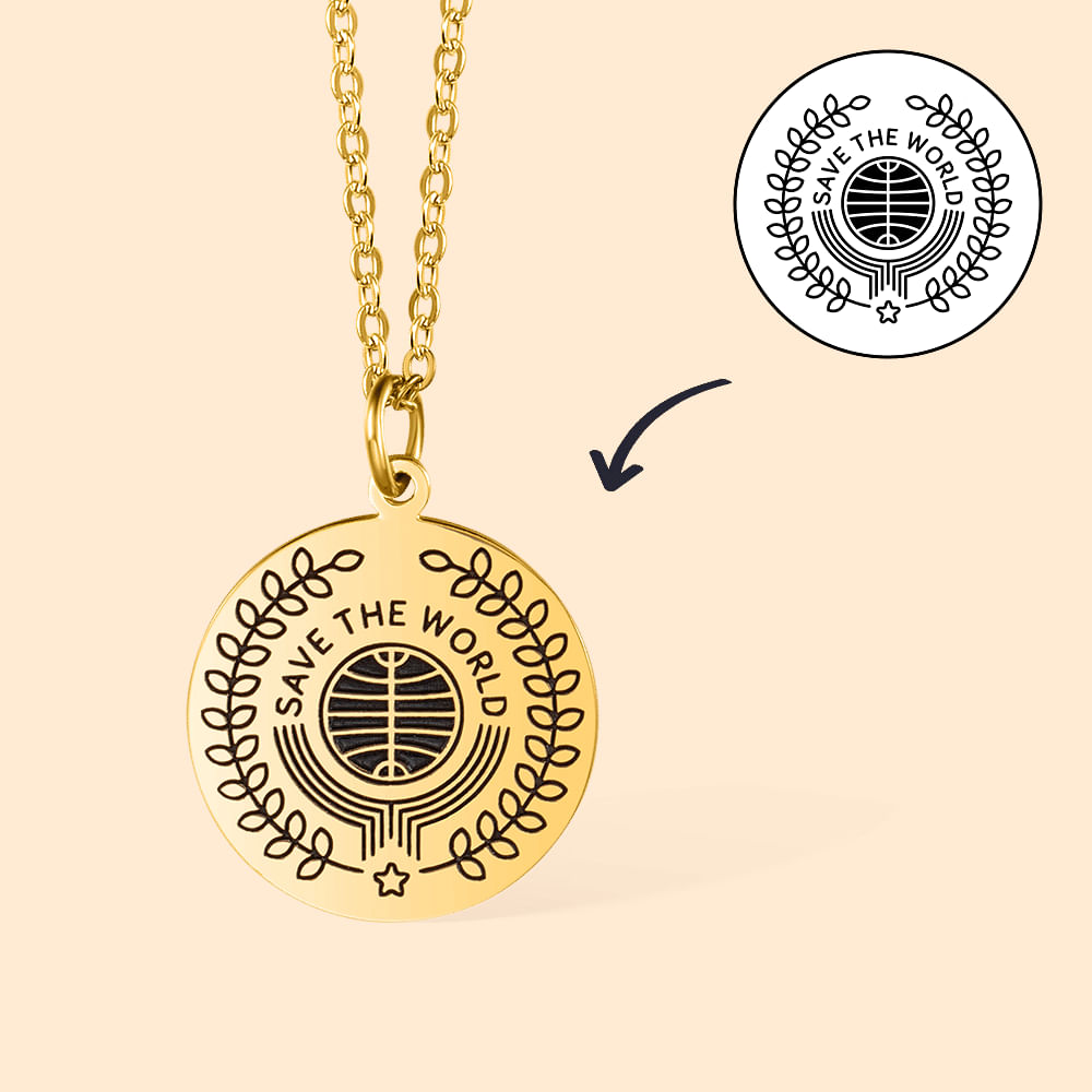 Personalized Engraved College High School Logo Disc Pendant Necklace ...