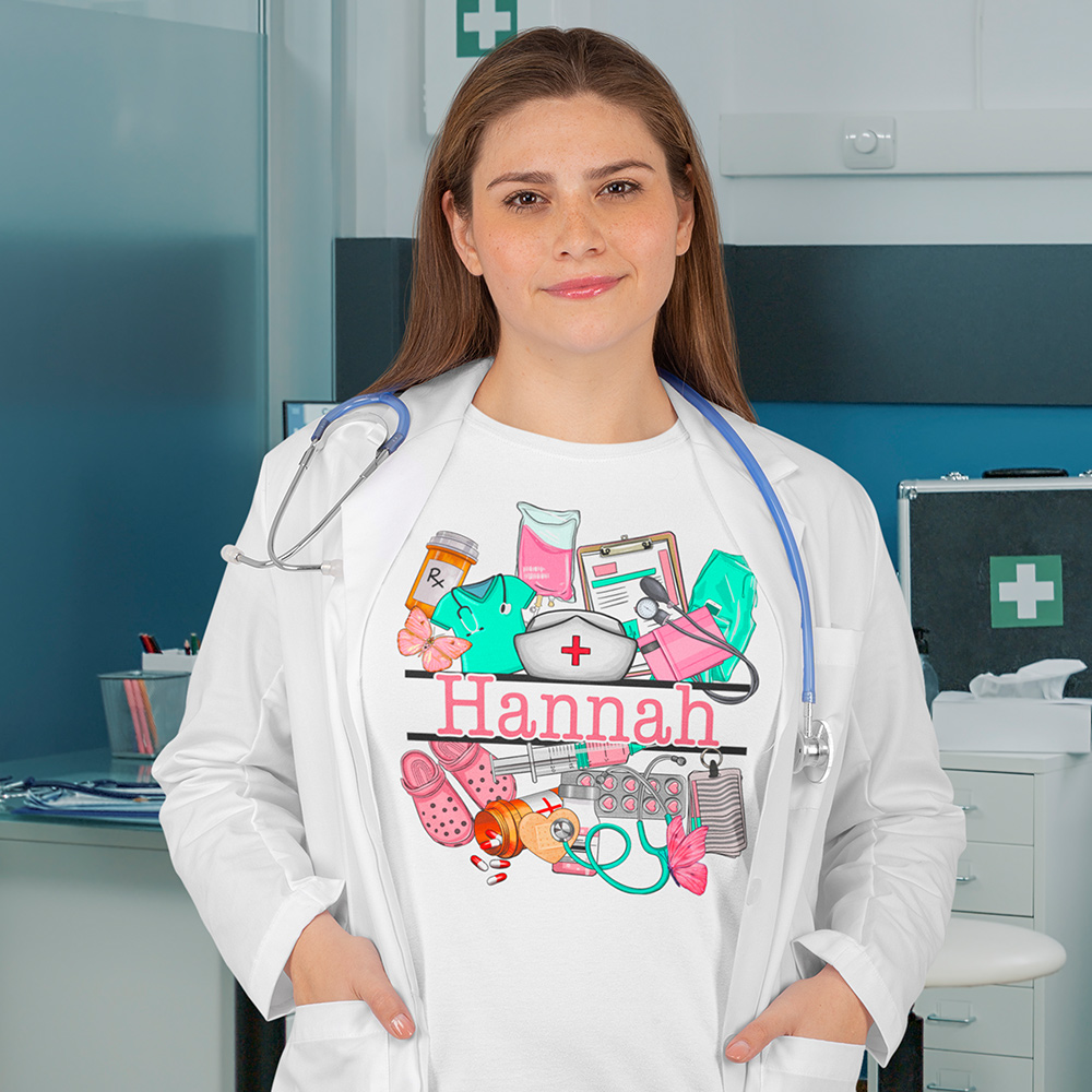 Personalized Medical Elements 100% Cotton T-shirt with Name ...