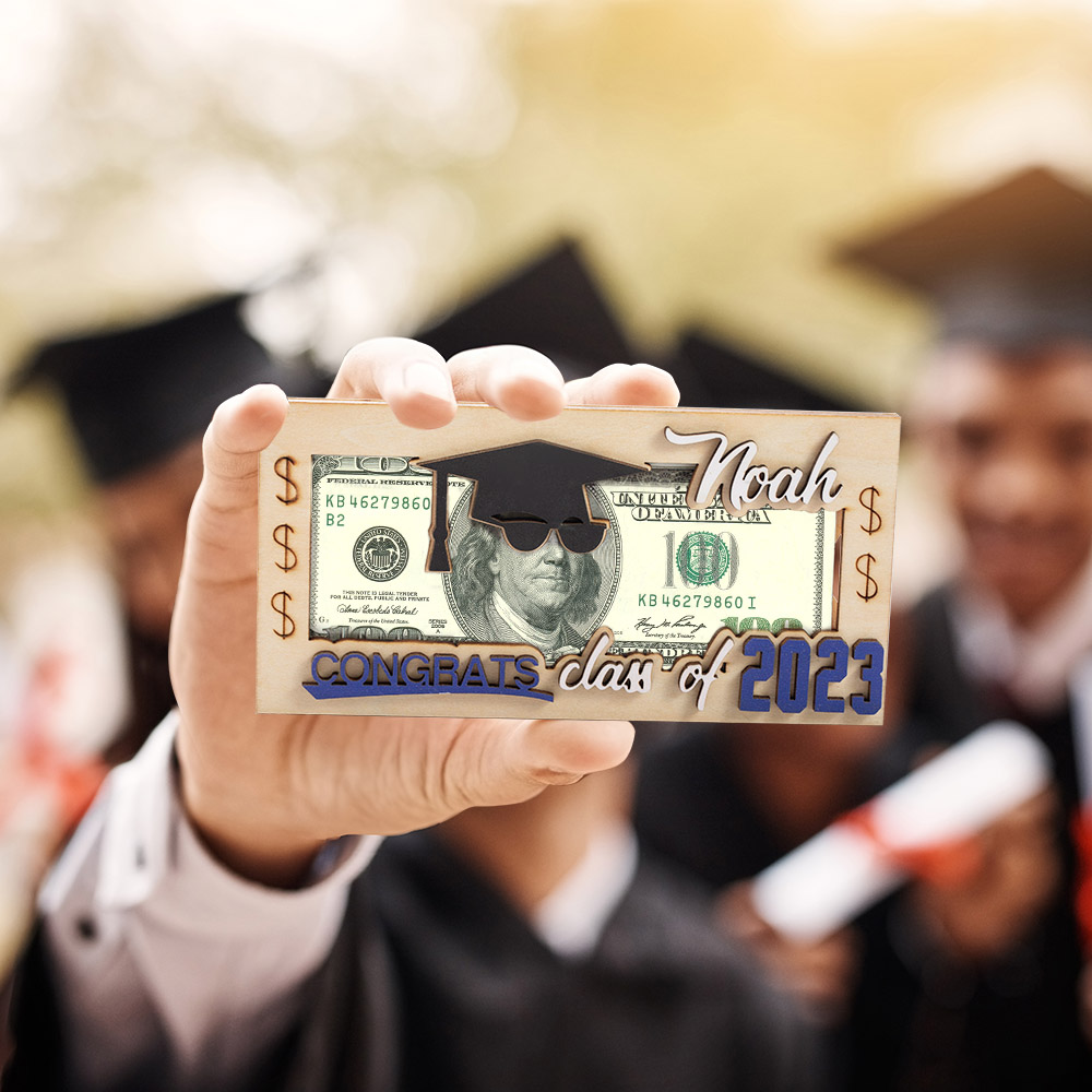 Personalized Graduation Cap Wooden Money Holder with Name Funny Cash ...