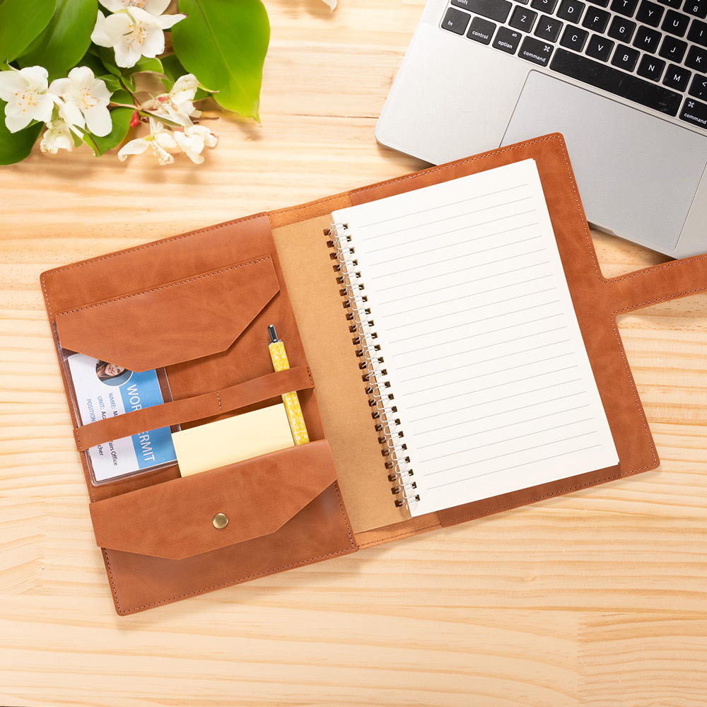 Personalized Engraved Birth Flower Leather A5 Notebook Cover Storage ...