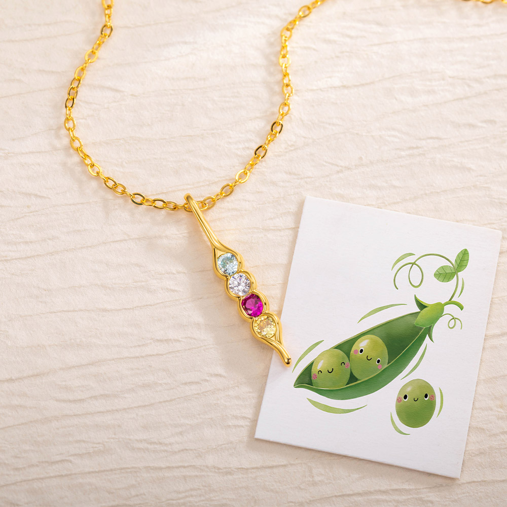 Personalized Peas in a Pod Sterling Silver Family Necklace with 2-8 ...