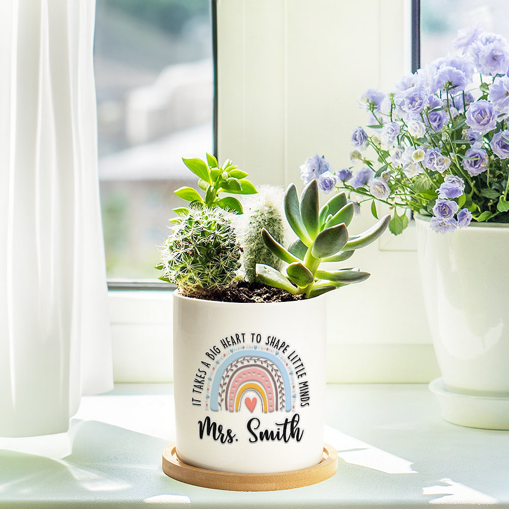 Personalized Plant Pot 02 with It Takes A Big Heart Rainbow Ceramics ...