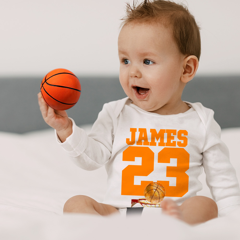 Personalized Football Basketball Sport Theme 100% Cotton Game Day Baby ...