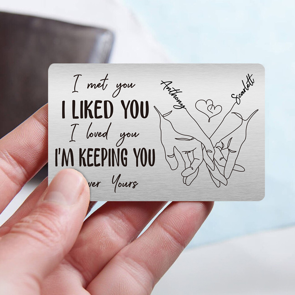 Personalized I'm Keeping You Forever Yours Holding Hands Wallet Card ...