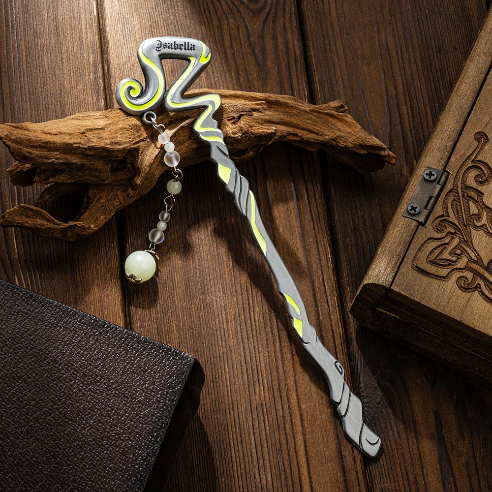 Personalized Luminous Staff Beads Bookmark with Name Birthday Fantasy ...