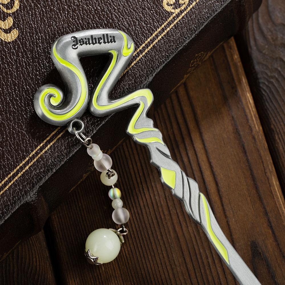Personalized Luminous Staff Beads Bookmark with Name Birthday Fantasy ...