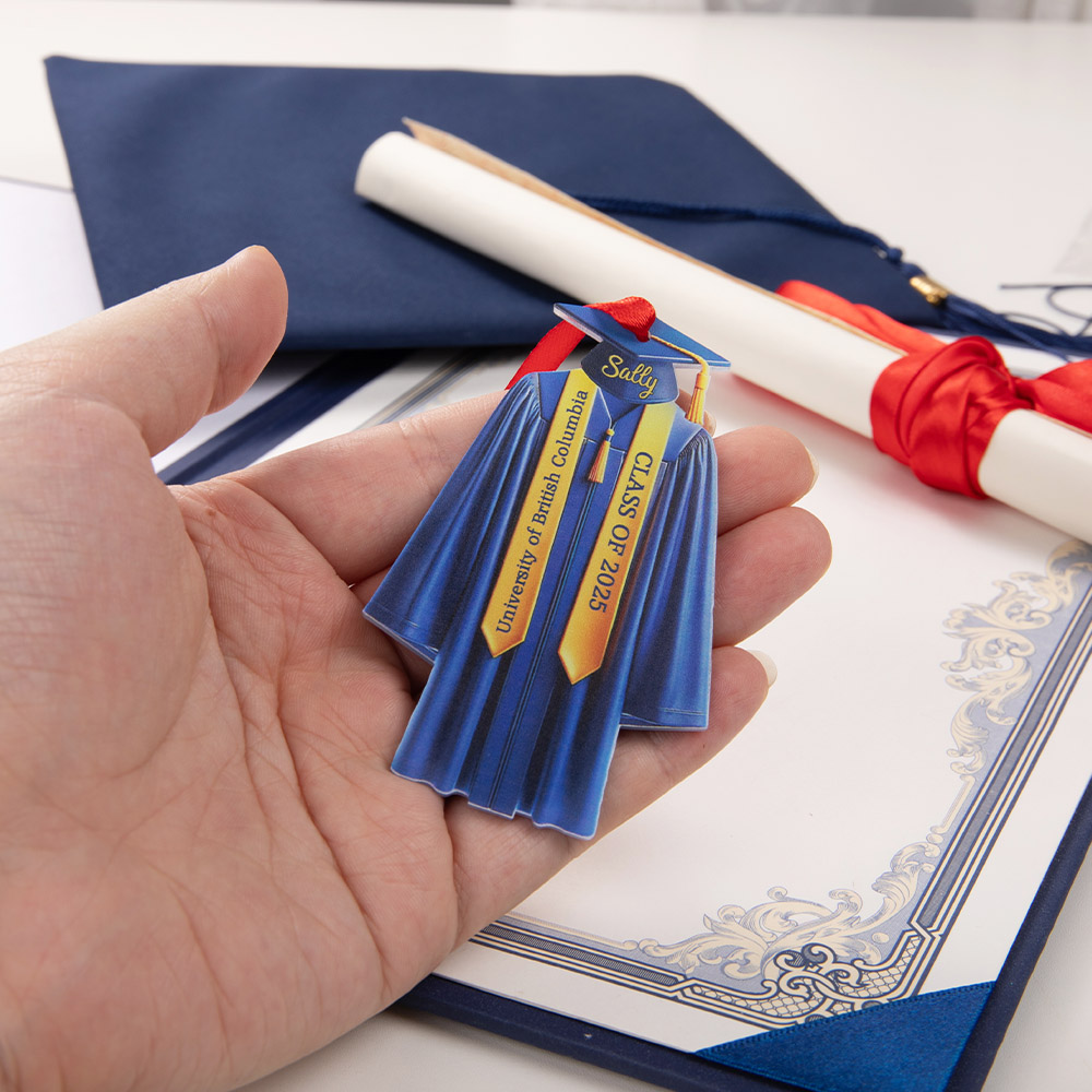 Personalized Graduation Gown Shape Ribbon Acrylic Ornament with Name ...