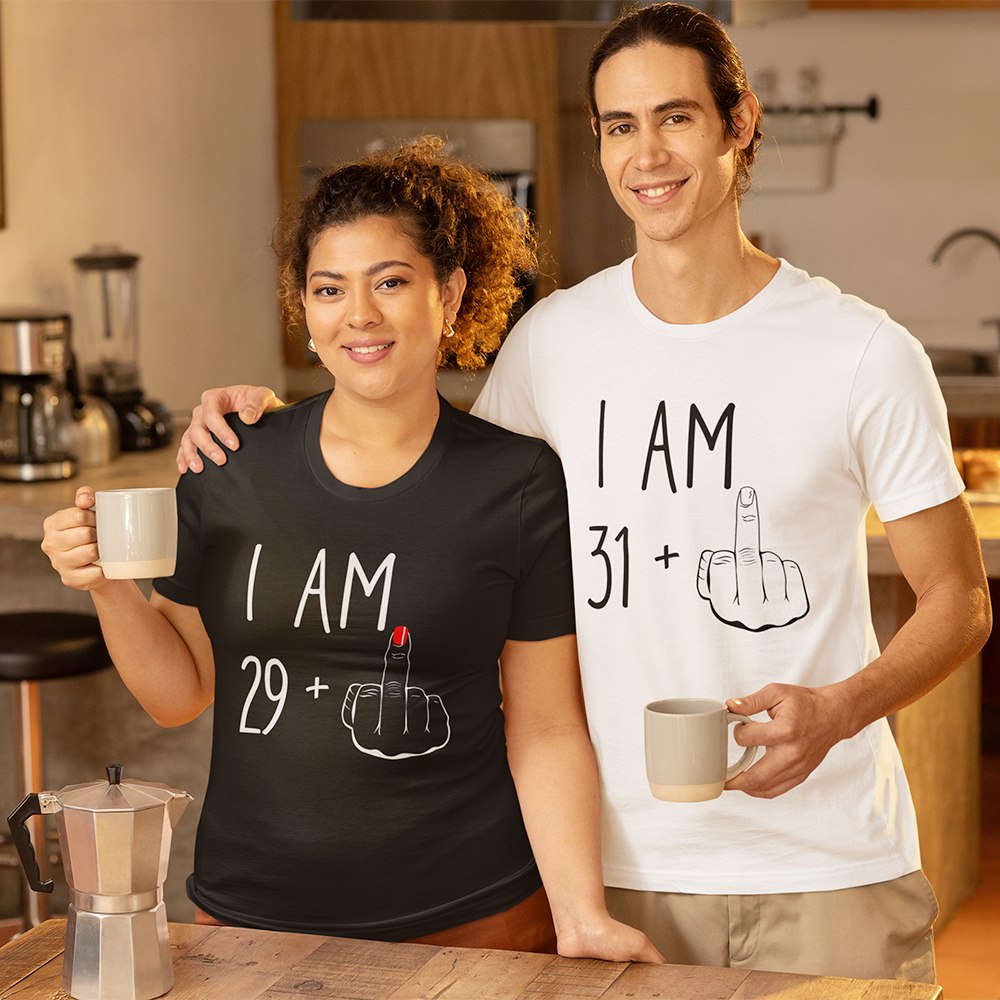 Personalized I am 29 Plus Middle Finger 100% Cotton T-shirt with Age ...