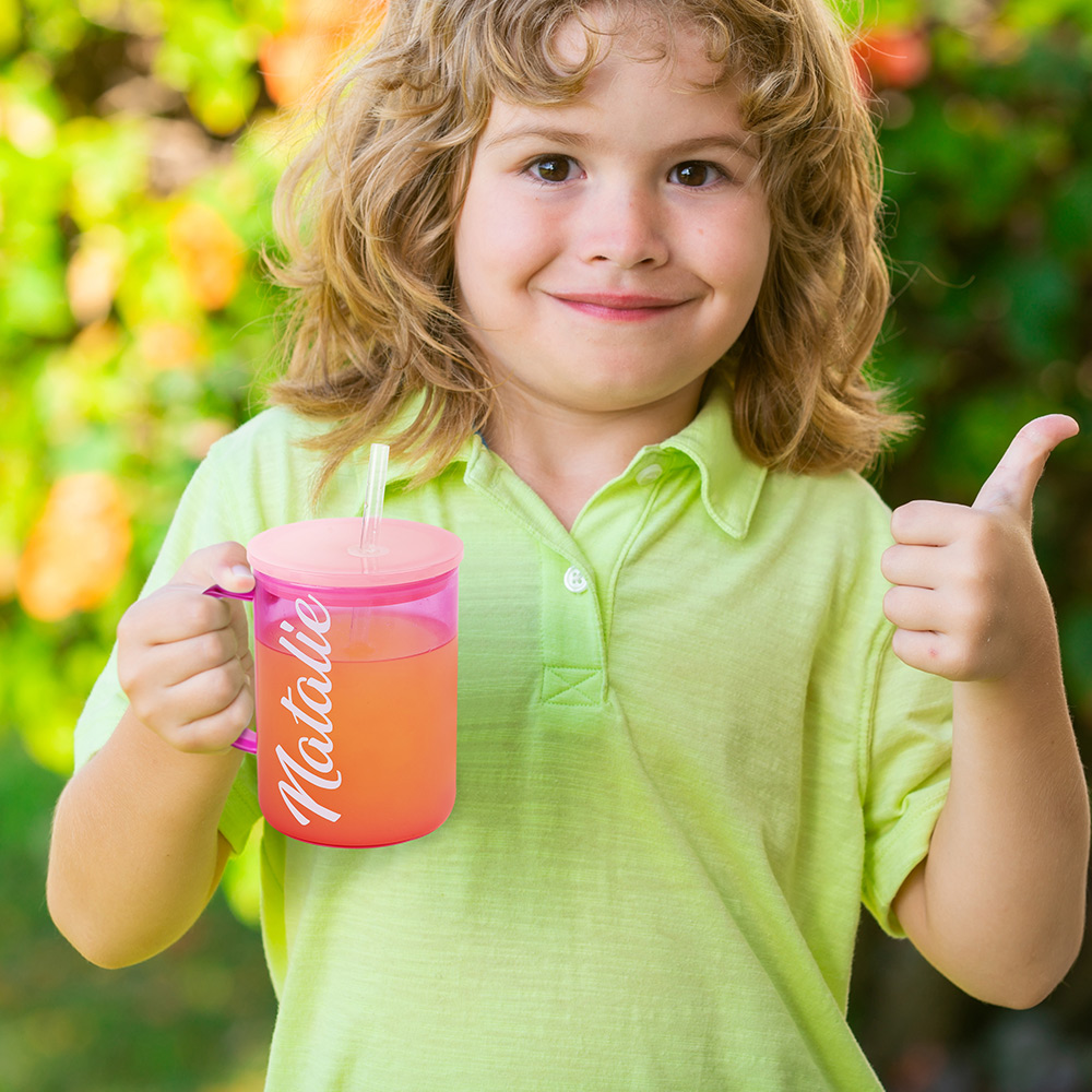 Personalized Multicolor Holographic Jelly 15oz Glass Cup with Name ...