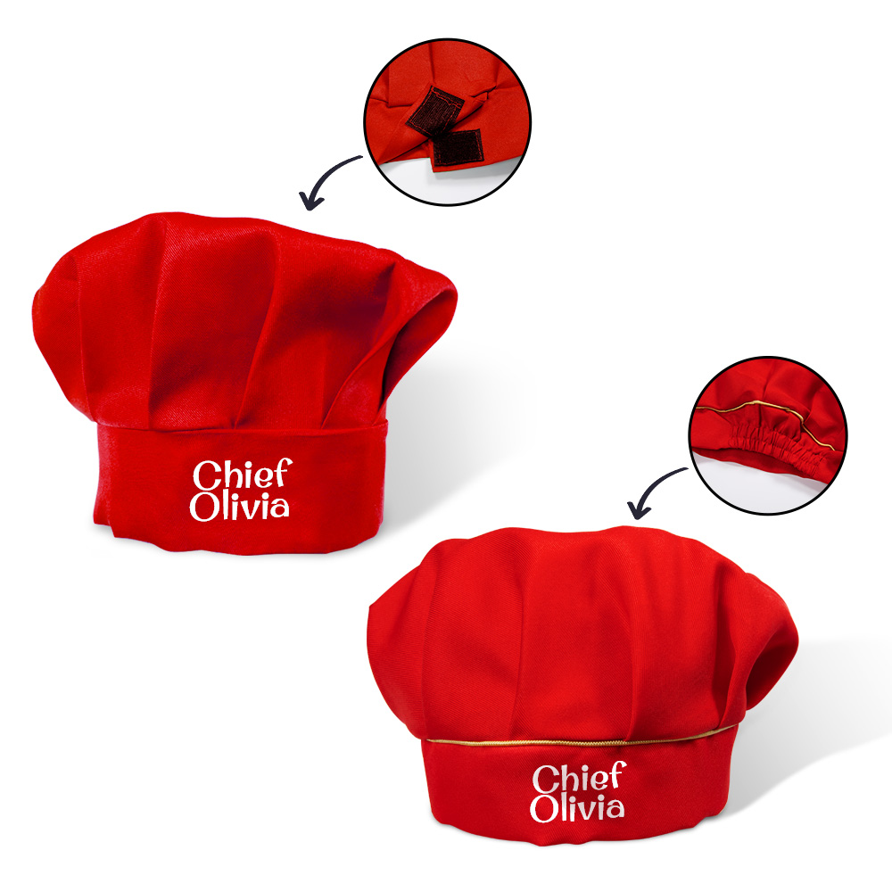 Personalized Embroidery Name Chef Apron & Hat Set for Children - CALLIE