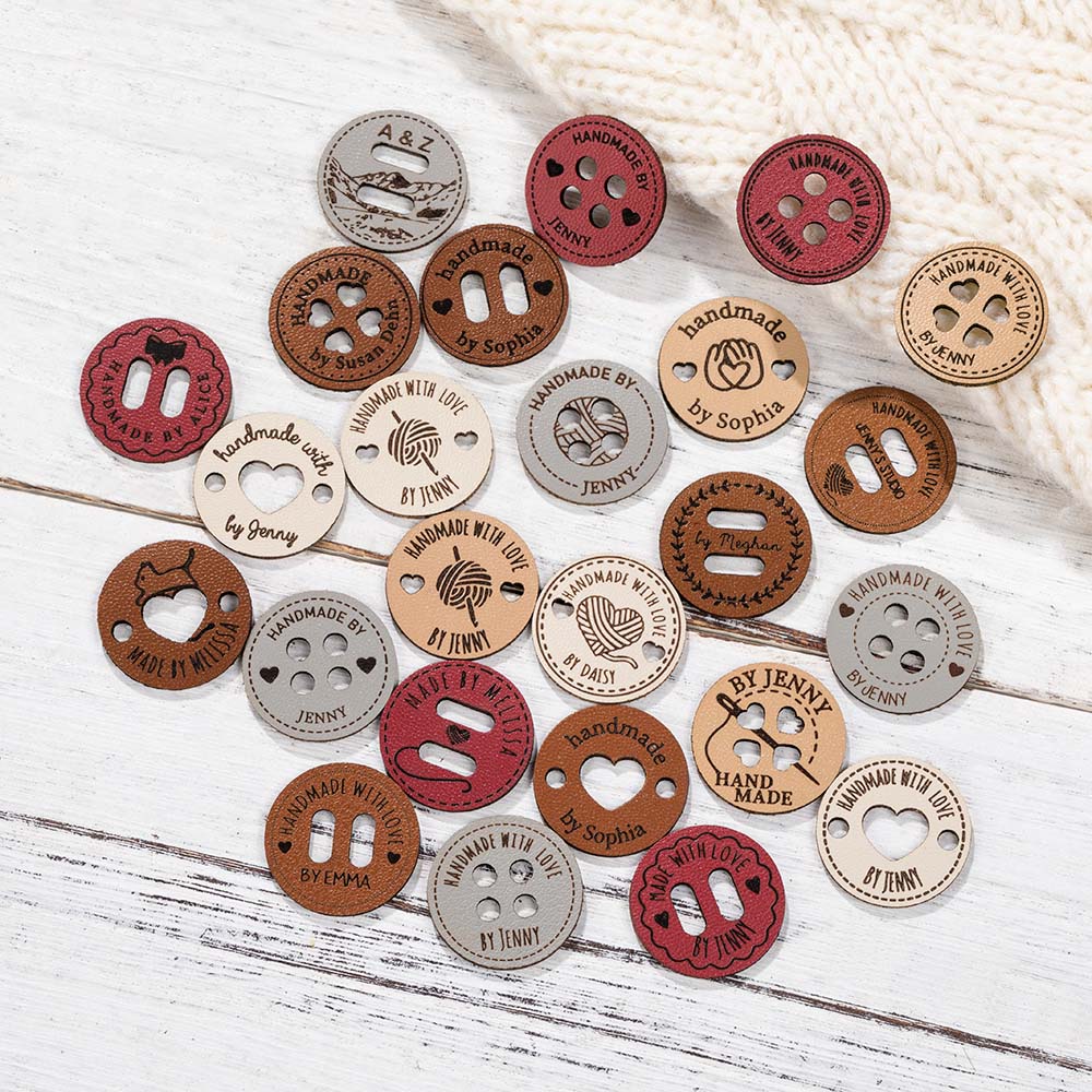 Personalized Handmade with Love Leather Button Set of 10 Clothing Hat ...