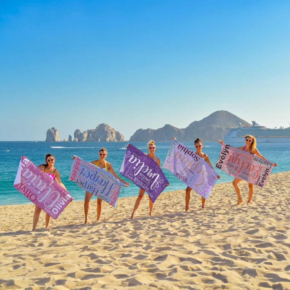 Personalised Beach Towel Cute Swim Pool Towel Bath Towels with Name ...