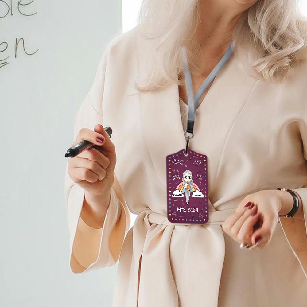 Personalized ID Card Holder with You Are Beautiful Teacher |Callie - CALLIE