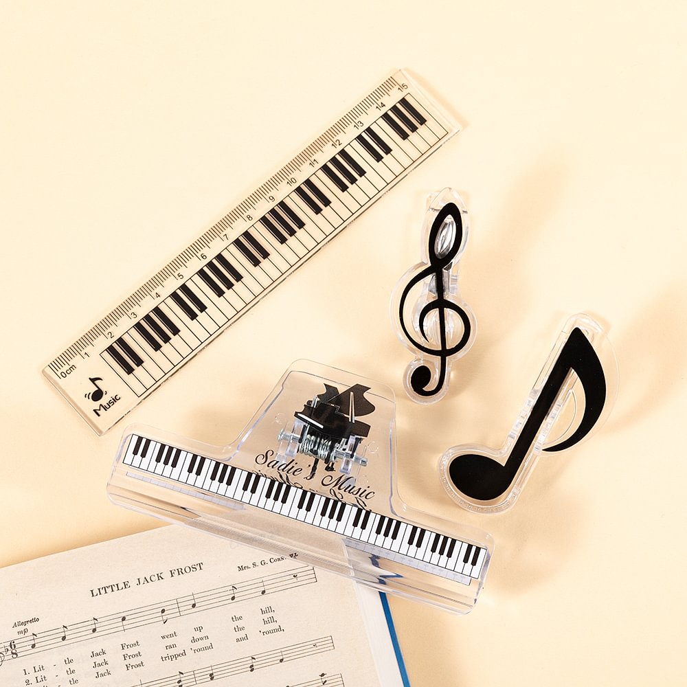 Personalized Piano Music Notation Sheet Holder Music Clip Ruler Set of ...