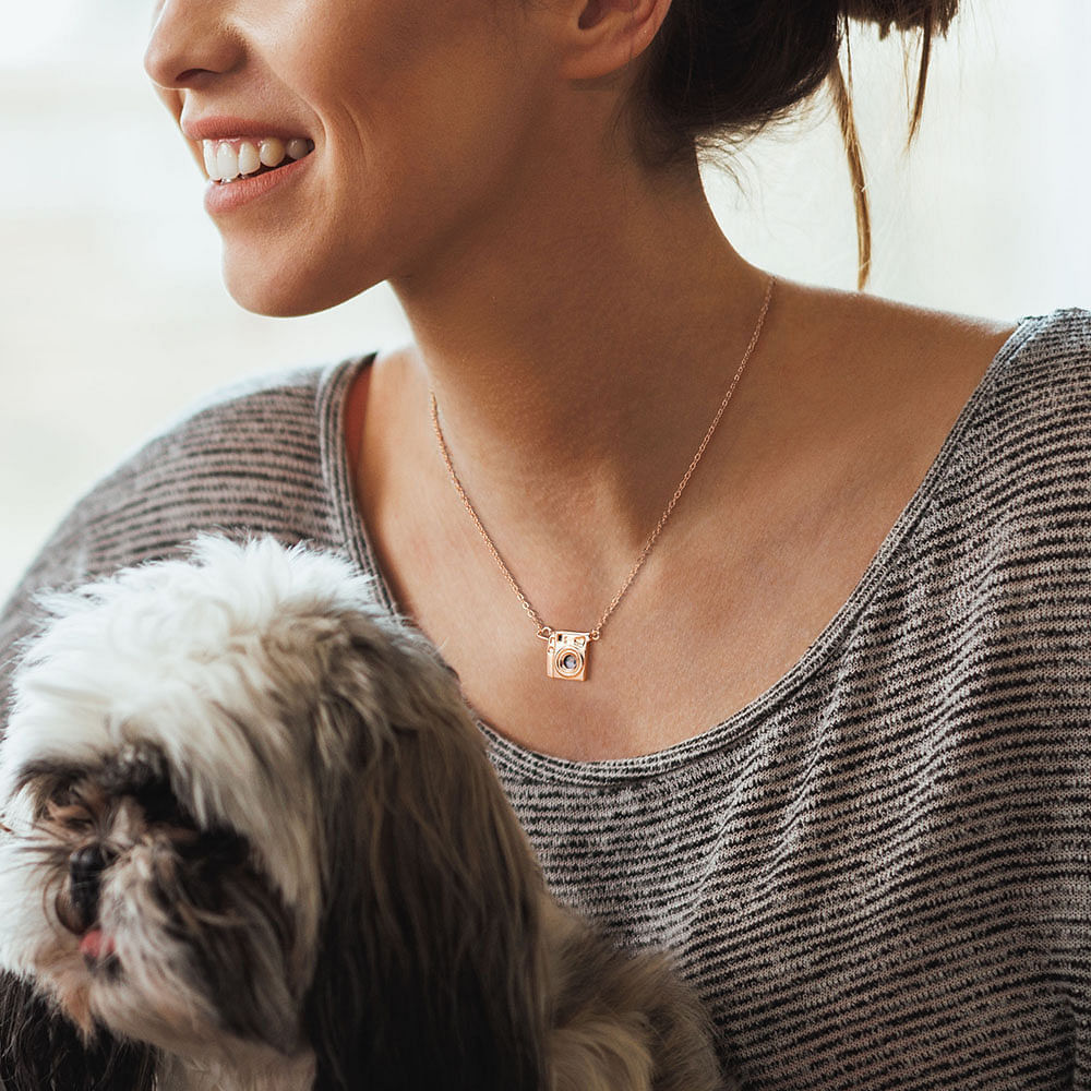 Personalized Mini Pull-Out Camera Locket Necklace with Photo ...