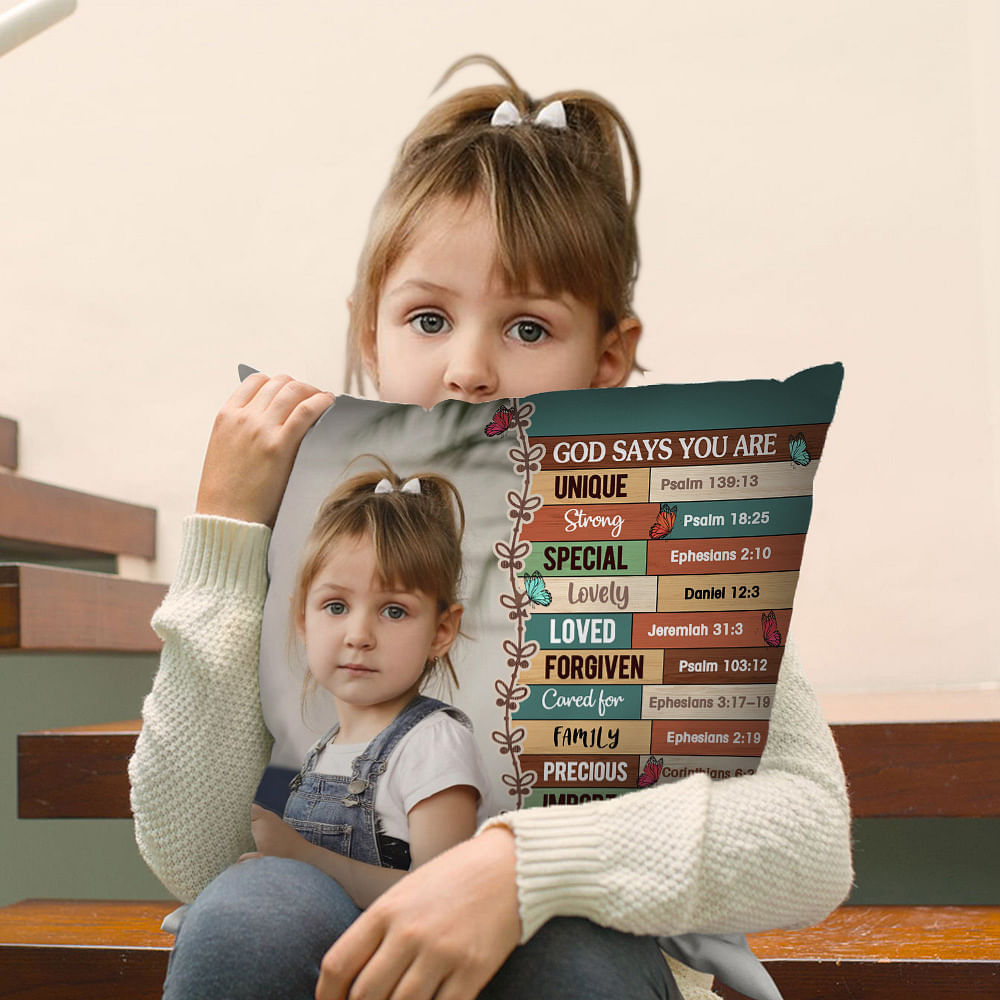 Personalized God Says You Are Bible Verse Affirmation Throw Pillow ...