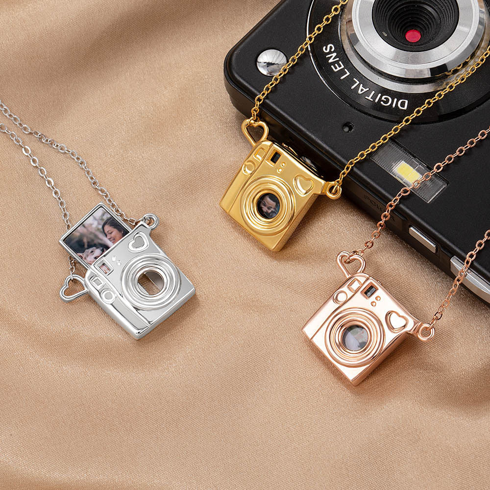 Personalized Mini Pull-Out Camera Locket Necklace with Photo ...