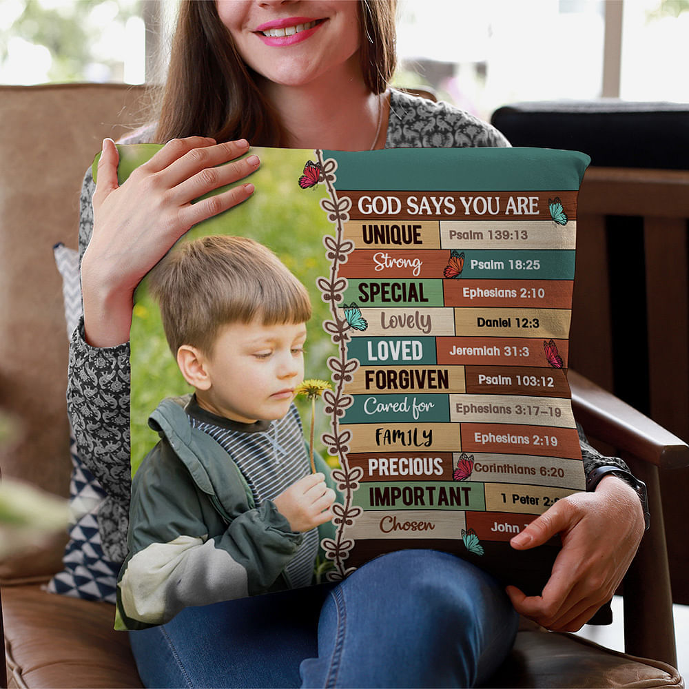 Personalized God Says You Are Bible Verse Affirmation Throw Pillow ...