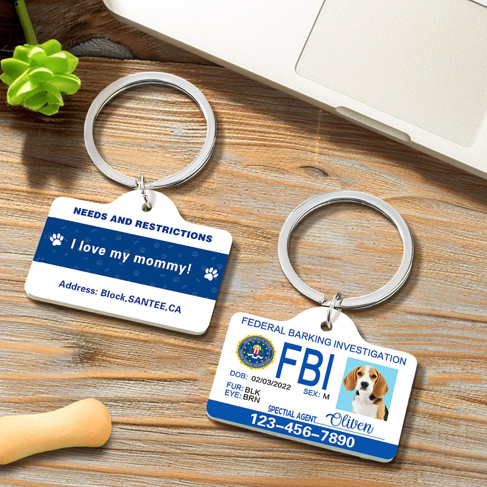 Personalised Acrylic Pet Photo License ID Tag with Texts Birthday Gift ...