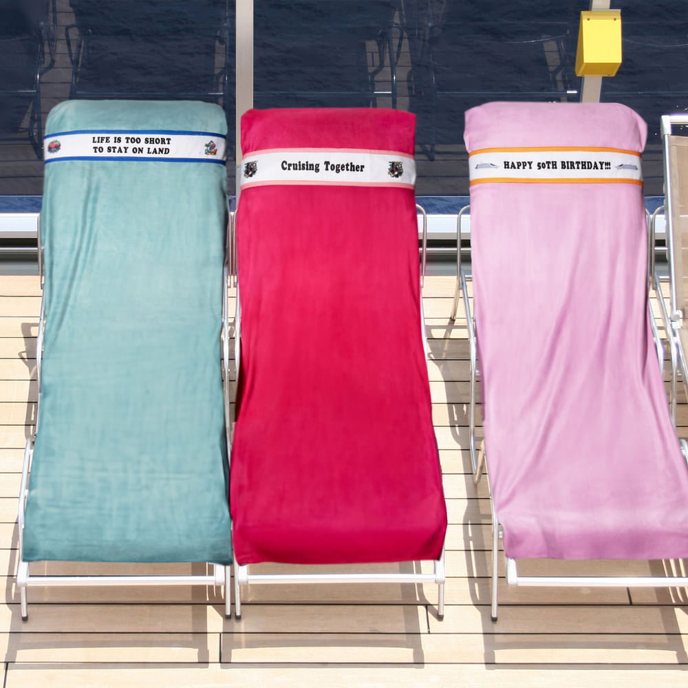 Personalized Multicolor Lounge Chair Cruise Towel Holder Anchor Band ...