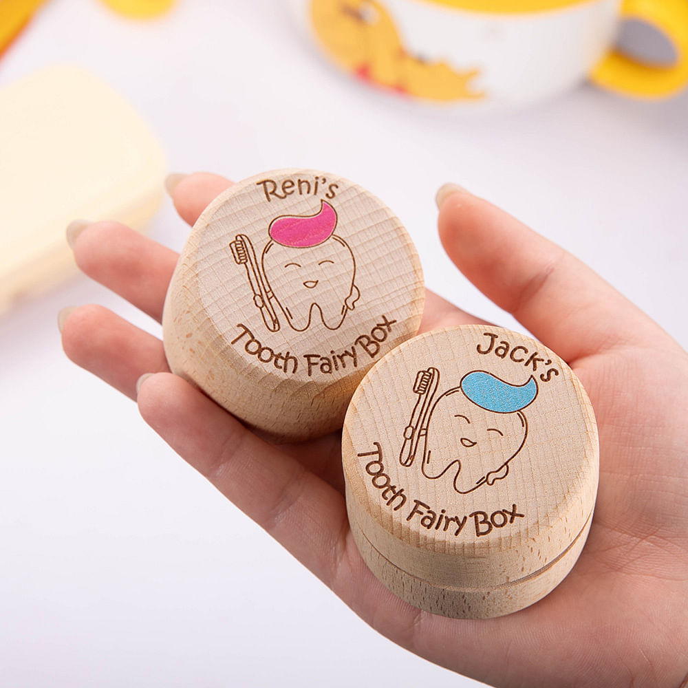 Personalized Wooden Tooth Fairy Teeth Box with Engraved Name First ...