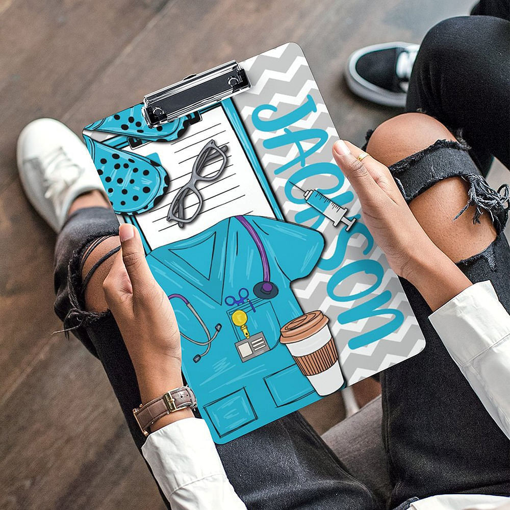 Personalized Colorful Medical Elements Hanging Low Profile Clipboard ...