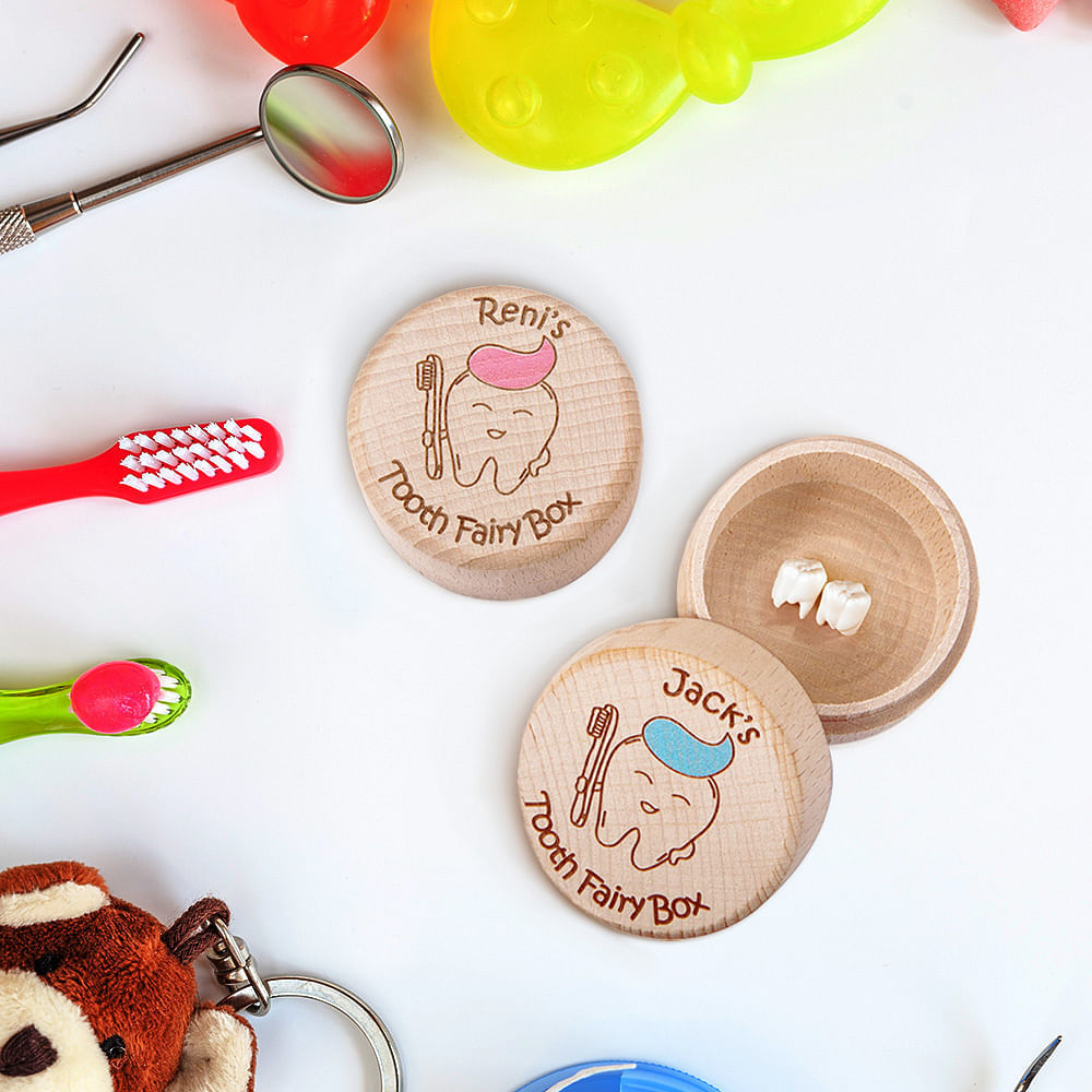 Personalized Wooden Tooth Fairy Teeth Box with Engraved Name First ...