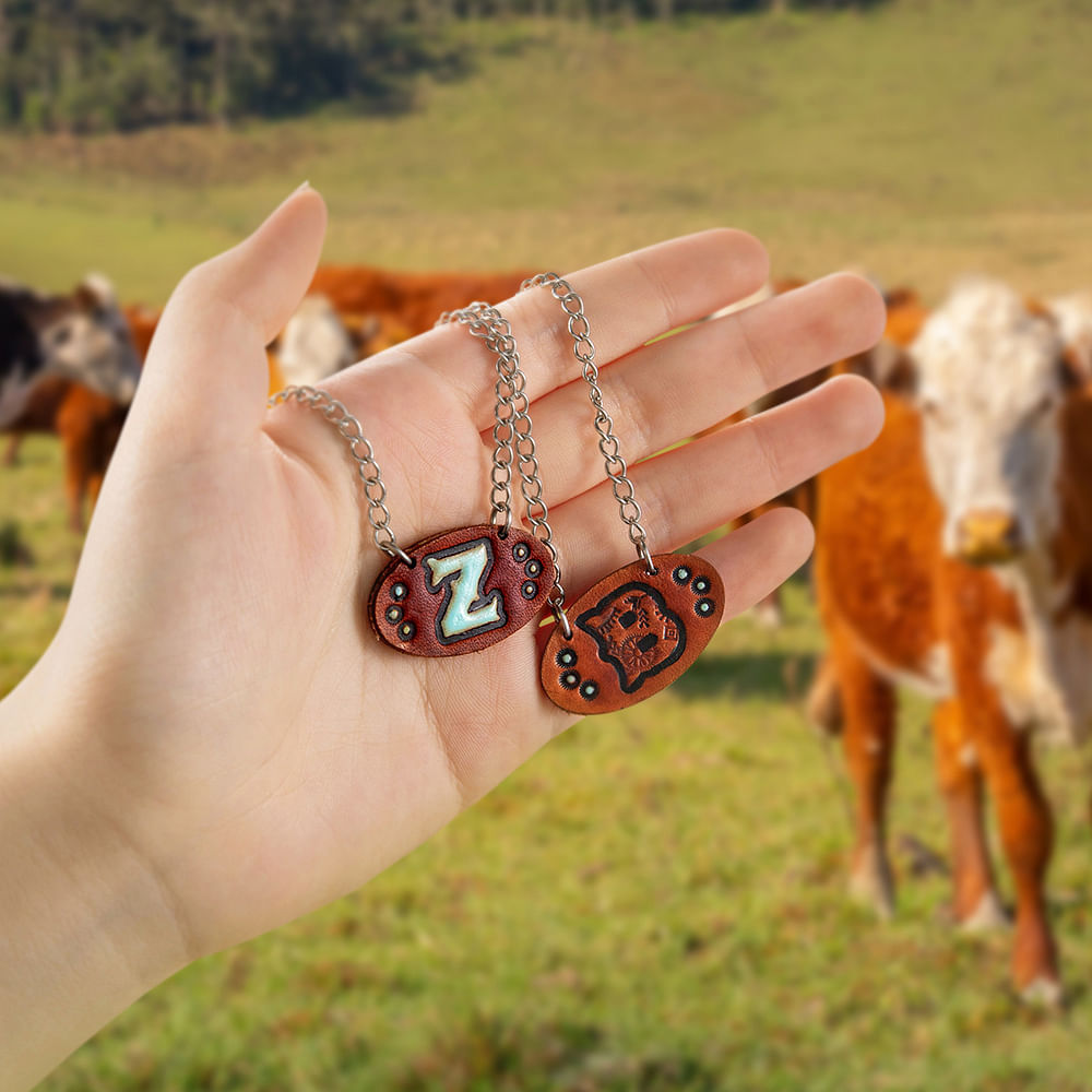 Personalized Country Western Double-sided Handmade Leather Necklace ...