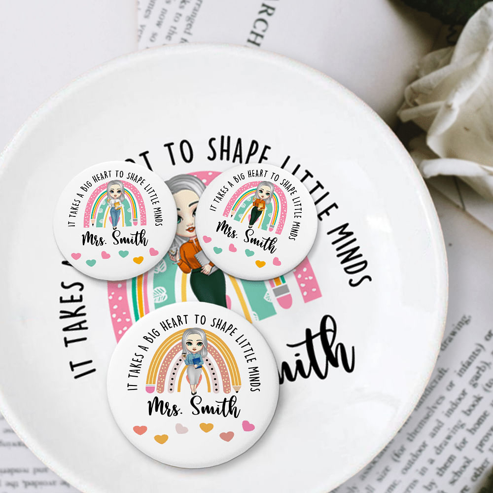 Personalized Button Badge with Personalized Cartoon Image It Takes A ...