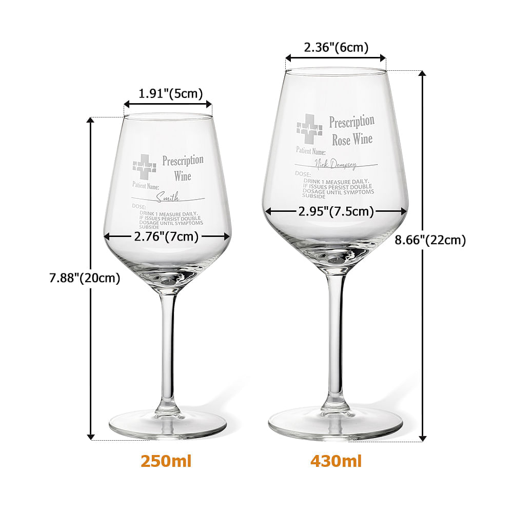 Personalized Funny Prescription Wine Glass and Slate Coaster with ...