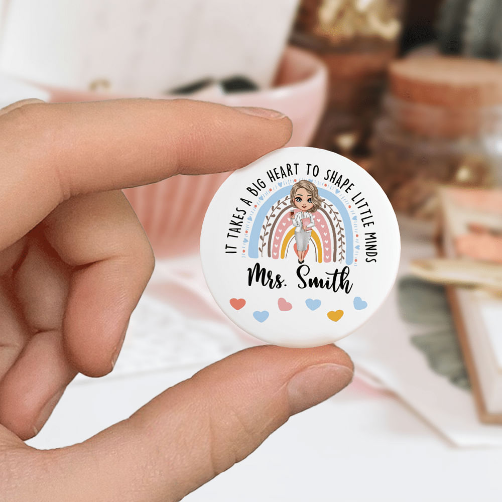 Personalized Button Badge with Personalized Cartoon Image It Takes A ...