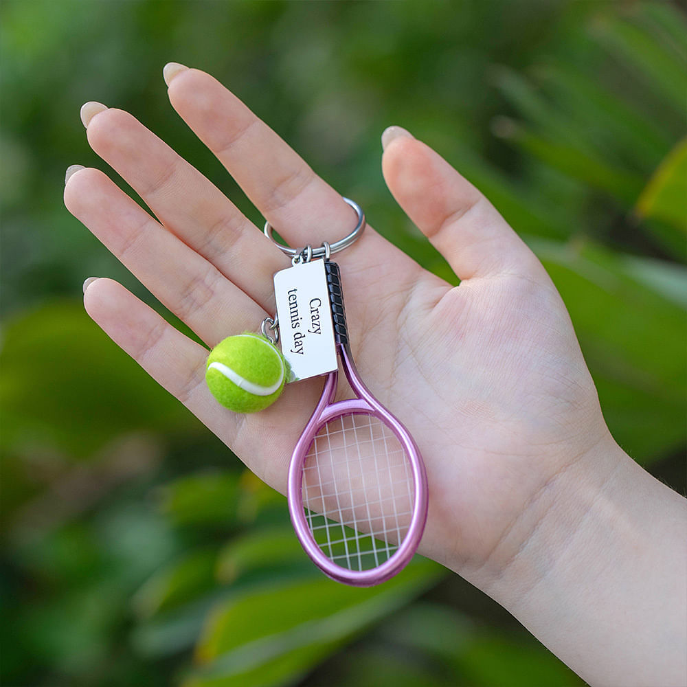 Personalized Engraved Tennis Keychain - CALLIE