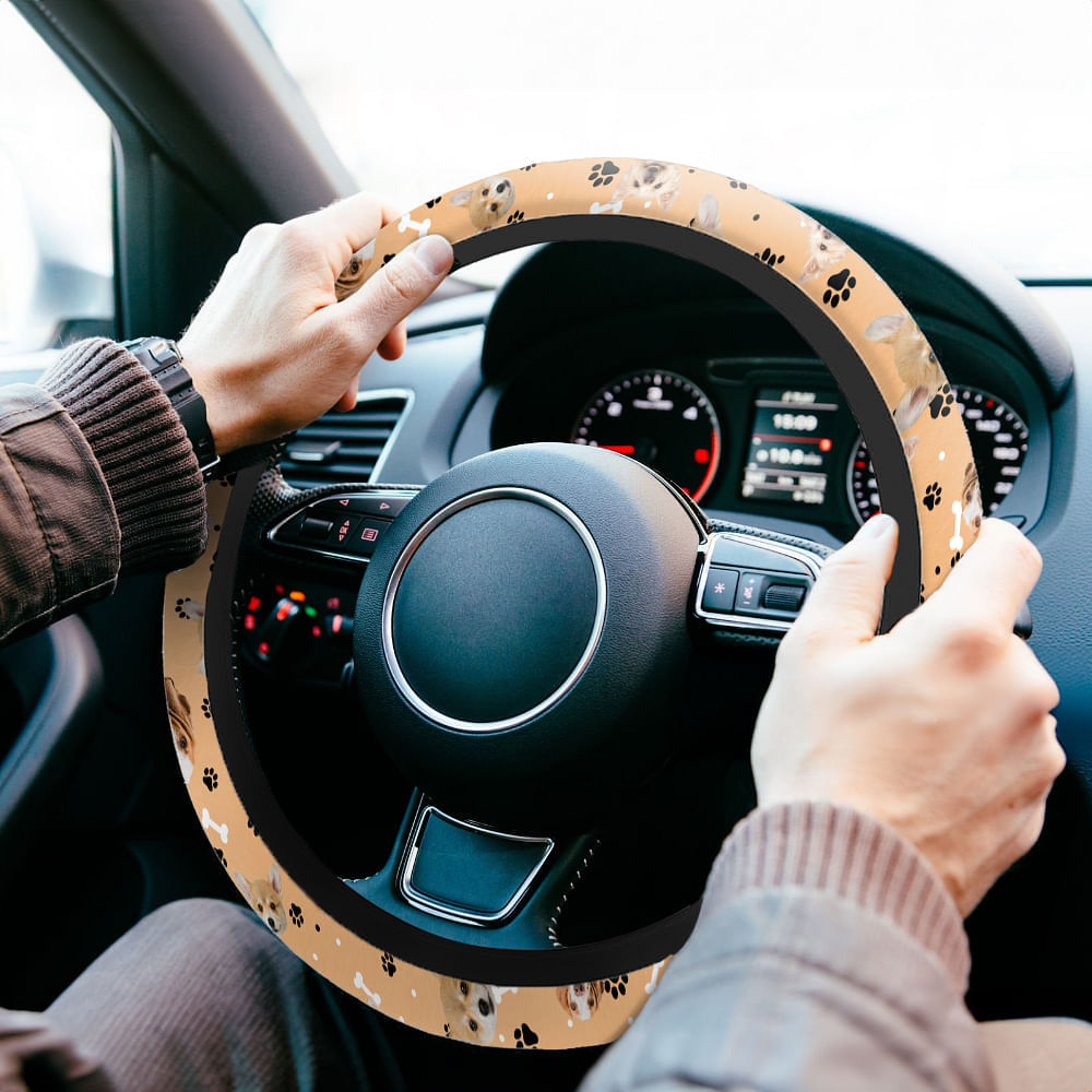 Personalized Multicolor 1-3 Pet Portrait Anti-Slip Car Steering Wheel ...