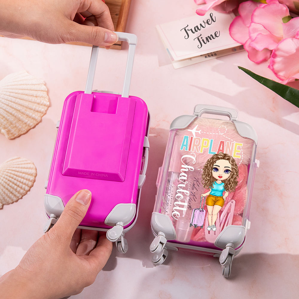 Personalized Cartoon Character Design Mini Trolley Luggage Storage Case ...